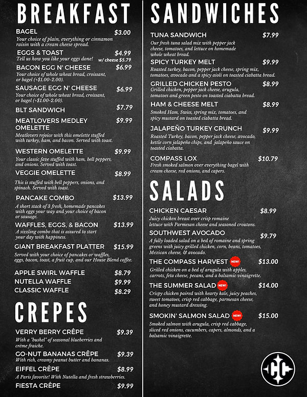 Queens Menu | Compass Café